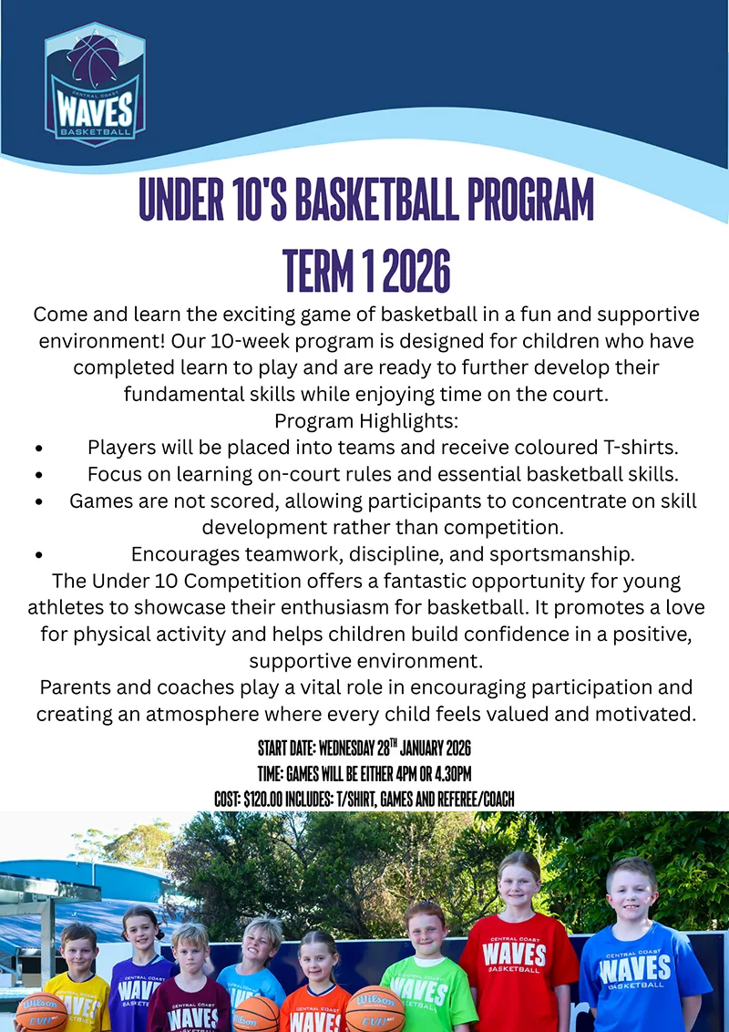 U10's Program - Central Coast Waves Basketball